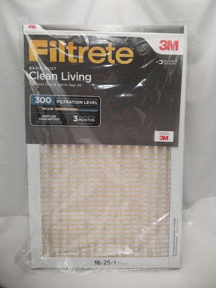 6 Filtrete 16x25x1 Clean Living Filters - Lexington Online Auction