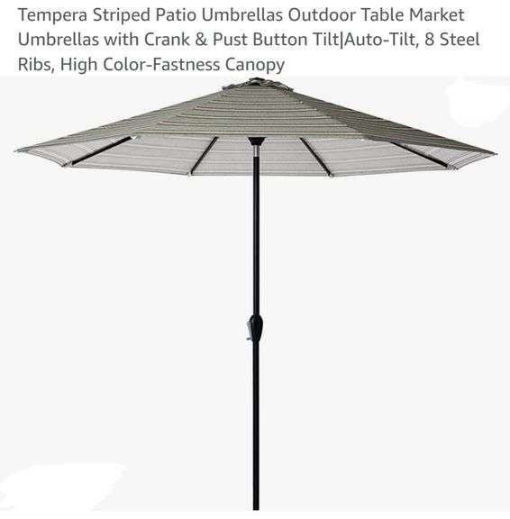 Tempera Striped Patio Umbrellas Outdoor Table Market Umbrellas with ...
