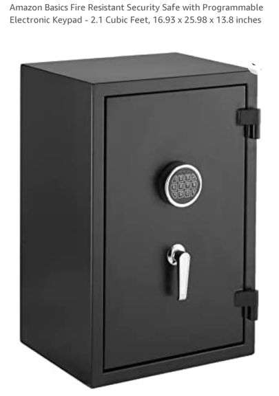 Amazon Basics Fire Resistant Security Safe with Programmable Electronic ...