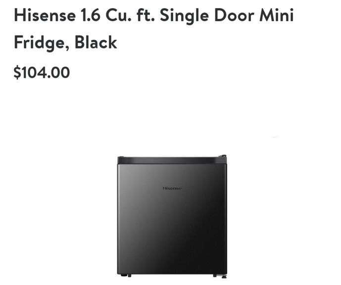 Hisense 1.6 Cu Ft Single Door Mini Fridge Small Dent On Back ...