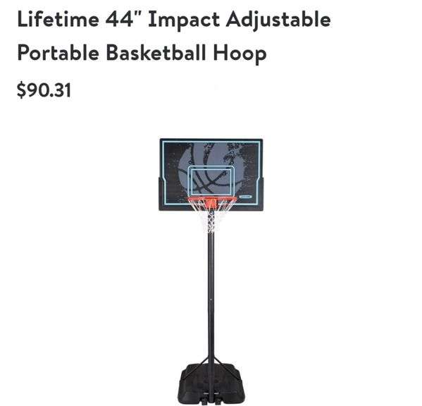 Lifetime 44" Impact Adjustable Portable Basketball Hoop - Lexington ...