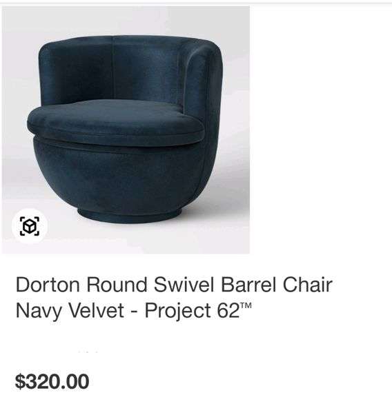 Project 62 Dorton Round Swivel Barrel Chair Navy Velvet - Lexington ...