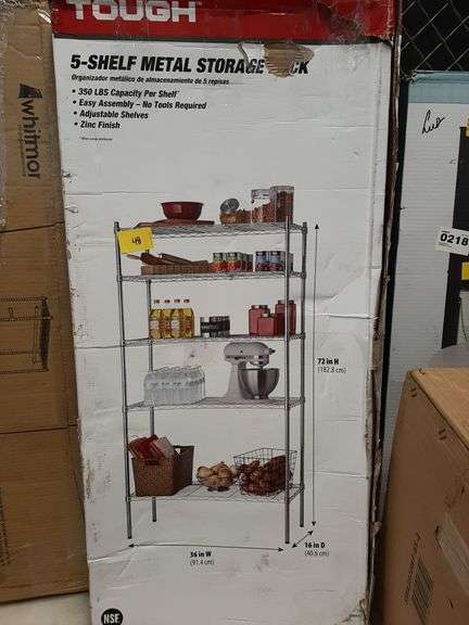 Hyper Tough 5 Shelf Metal Storage Rack - Lexington Online Auction