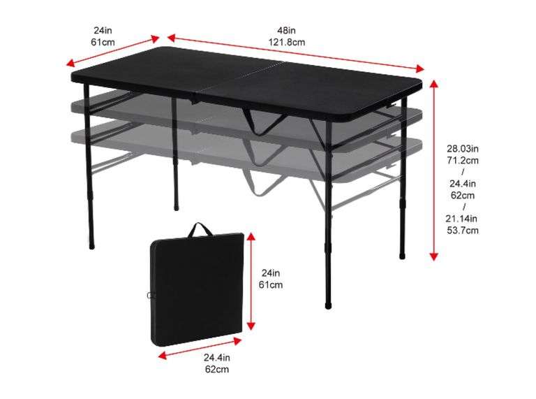 Mainstays adjustable 4’ foldable table - Lexington Online Auction