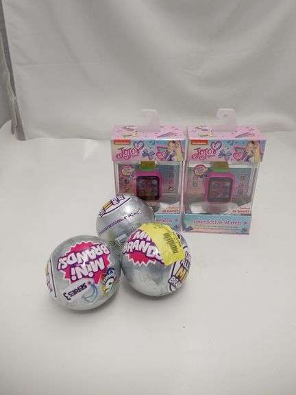 2 JoJo Swia Watches & 3 Mini Brands Balls - Lexington Online Auction