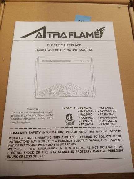 Altra Flame 26" Electric Fireplace Insert - Lexington Online Auction