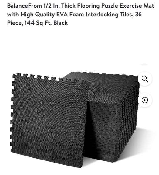 BalanceFrom 1/2 In. Thick Flooring Puzzle Exercise Mat with High ...