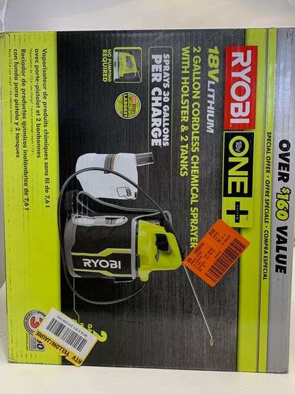 RYOBI ONE+ 18V Cordless Battery 2 Gal. Chemical Sprayer and Holster ...