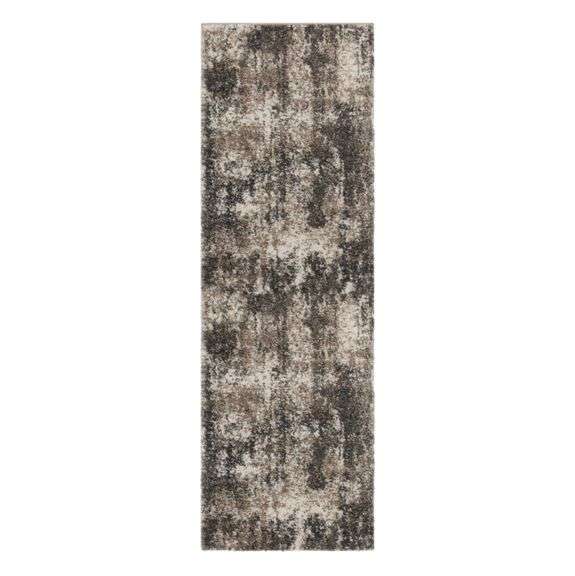 Mainstays 22" x 60" Neutral Abstract Shag Indoor Hallway Runner Rug ...