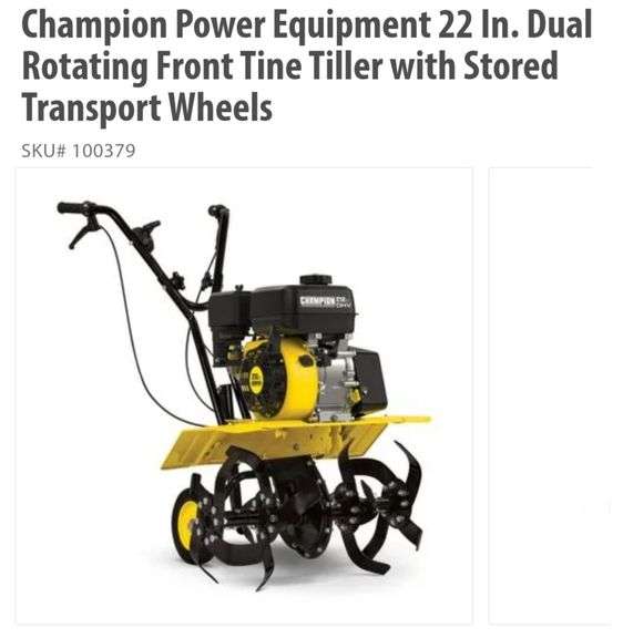 $649 Retail Champion Power Equipment 22 In. Dual Rotating Front Tine ...