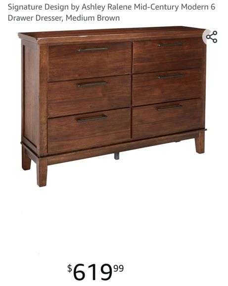 READ!!! Signature Design by Ashley Ralene Mid-Century Modern 6 Drawer ...