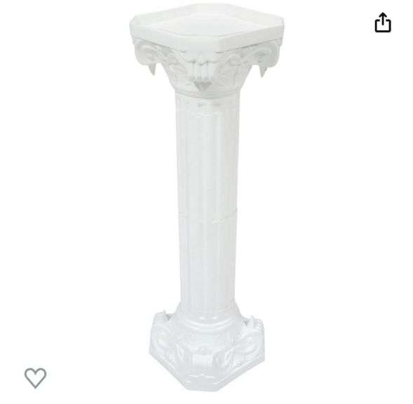 (2) Yardwe White Roman Pillar Greek Column Statue Wedding Pillar ...
