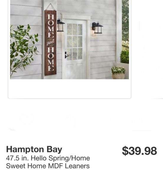 Home Sweet Home/Hello Spring Reversible Door Leaner/Hanger - Lexington ...