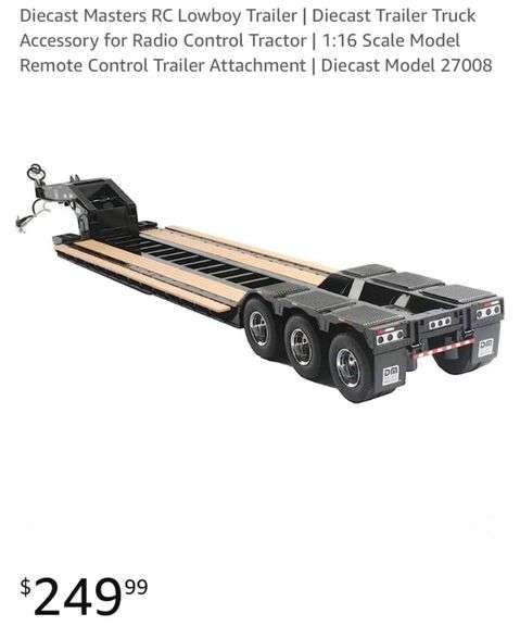 Diecast Masters RC Lowboy Trailer | Diecast Trailer Truck Accessory for ...