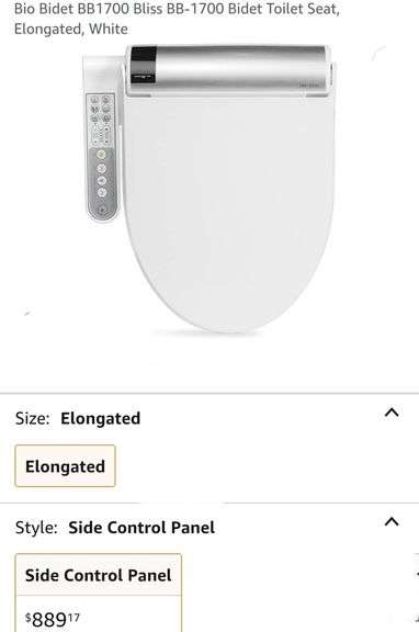Bio Bidet BB1700 Bliss BB-1700 Bidet Toilet Seat, Elongated, White ...
