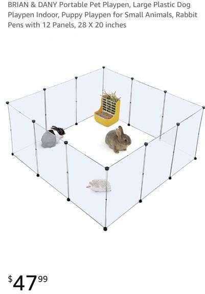BRIAN & DANY Portable Pet Playpen, Large Plastic Dog Playpen Indoor ...