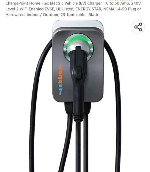 ChargePoint Home Flex Electric Vehicle (EV) Charger, 16 to 50 Amp, 240V ...