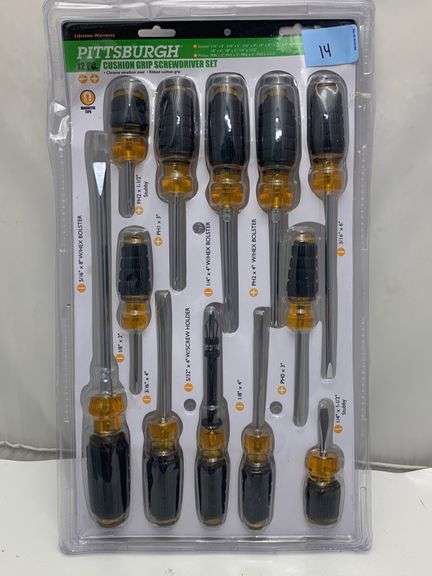 12 Pc. Pittsburgh Cushion Grip Screwdriver Set - Lexington Online Auction