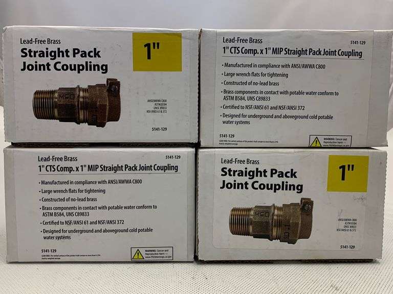 4 Boxes Of Straight Pack Joint Coupling - Lexington Online Auction