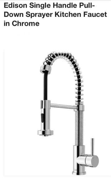 Edison Single Handle Pull-Down Sprayer Kitchen Faucet in Chrome ...
