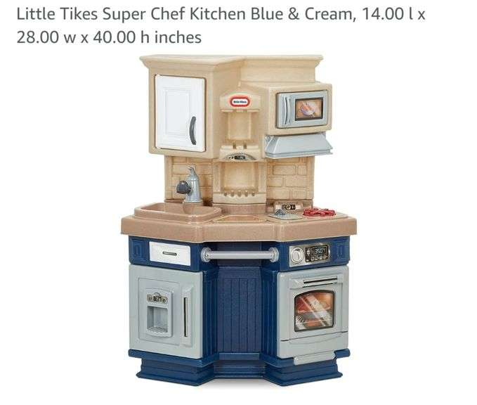 Little Tikes Super Chef Kitchen Blue & Cream, 14.00 l x 28.00 w x 40.00 ...