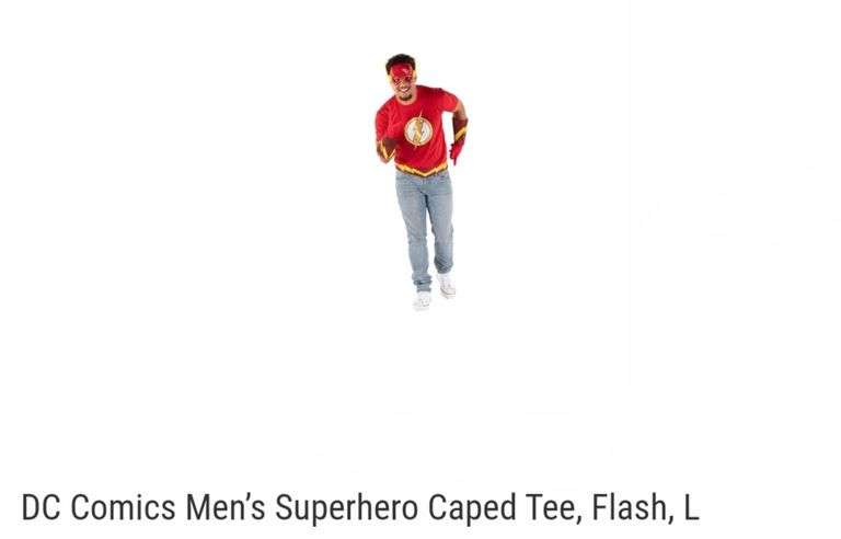 DC Comics Men’s Superhero Caped Tee, Flash, Large - Lexington Online ...