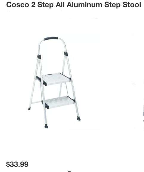 OUT OF BOX!! Cosco 2 Step All Aluminum Step Stool - Lexington Online ...