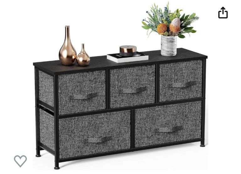 Pipishell Fabric Dresser with 5 Drawers, Wide Dresser Storage Tower ...