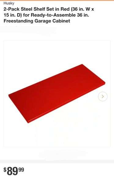 Husky 2-Pack Steel Shelf Set in Red (36 in. W x 15 in. D) for Ready-to ...