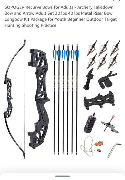 SOPOGER Recurve Bows for Adults - Archery Takedown Bow and Arrow Adult ...