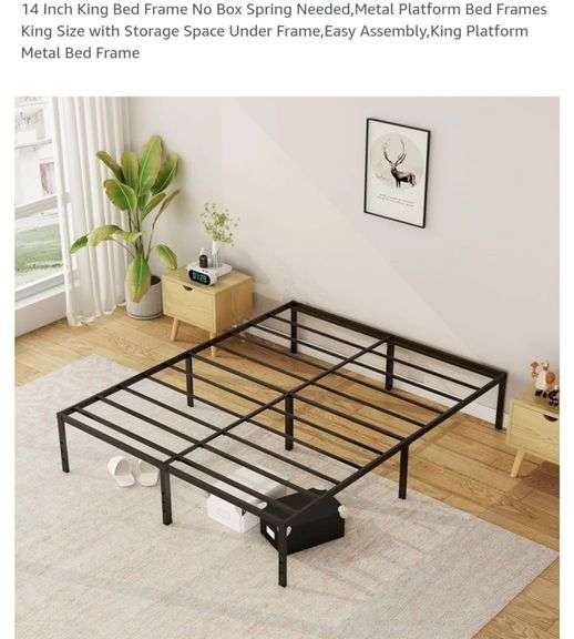 14 Inch King Bed Frame No Box Spring Needed,Metal Platform Bed Frames ...
