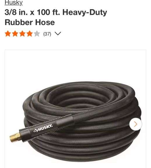Husky 3/8 in. x 100 ft. Heavy-Duty Rubber Hose - Lexington Online Auction
