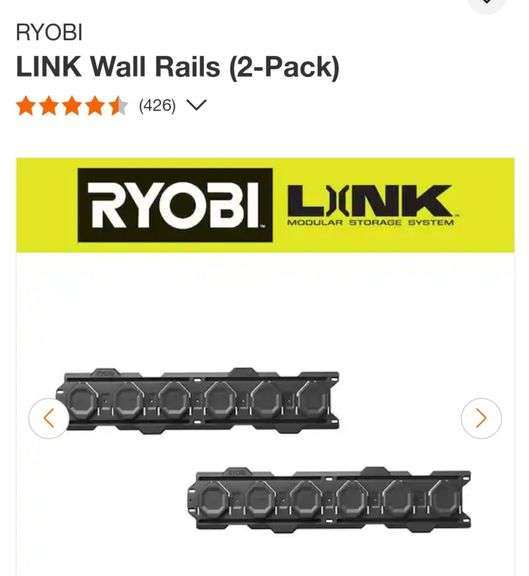 RYOBI LINK Wall Rails (2-Pack) - Lexington Online Auction