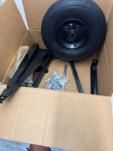 Wheelbarrow wheel kit only-see pictures - Lexington Online Auction