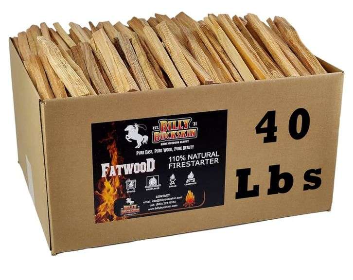 40lb Fatwood Fire Starter Sticks, Fire Starters for Fire Pit, Campfire ...
