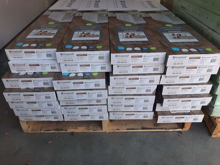 28 Boxes of Lifeproof Woodacres Oak 6 MIL x 8.7 in. W x 48 in. L Click ...