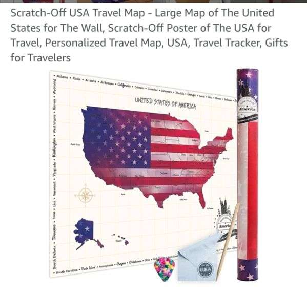 Scratch-Off USA Travel Map - Large Map of The United States for The ...