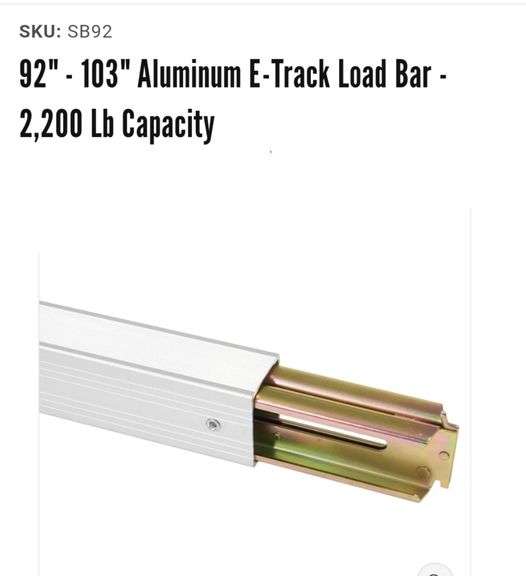 92" - 103" Aluminum E-Track Load Bar - 2,200 lb Capacity - Lexington ...