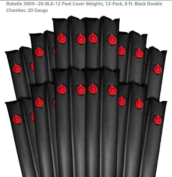 Robelle 3809--20-BLK-12 Pool Cover Weights, 12-Pack, 8 ft. Black Double ... Robelle 3809--20-BLK-12 Pool Cover Weights, 12-Pack, 8 ft. Black Double ...