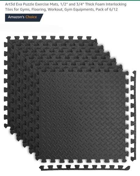 Art3d Eva Puzzle Exercise Mats, 1/2” and 3/4” Thick Foam Interlocking ...