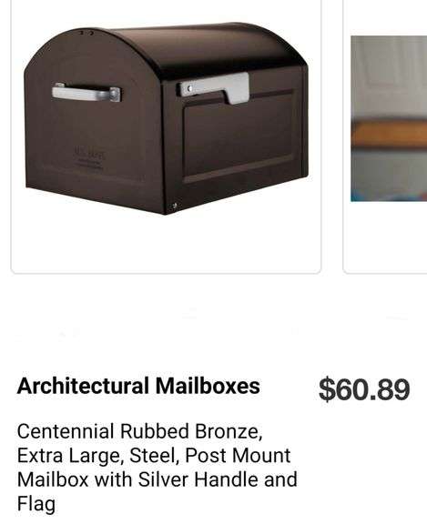 Architectural Mailboxes Centennial Rubbed Bronze, Extra Large, Steel ...