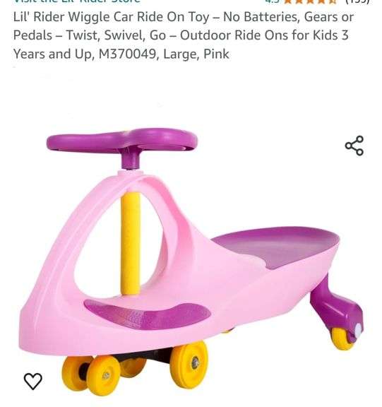 Lil' Rider Wiggle Car Ride On Toy – No Batteries, Gears or Pedals ...