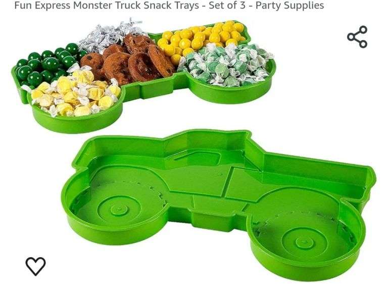 3 Monster Truck Snack Trays & Play Sword - Lexington Online Auction