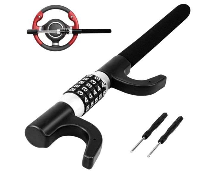 CGYUJISD Steering Wheel Lock Anti-Theft Device Keyless Anti Theft Car ...