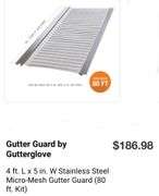 4 ft. L x 5 in. W Stainless Steel Micro-Mesh Gutter Guard (80 ft. Kit ...
