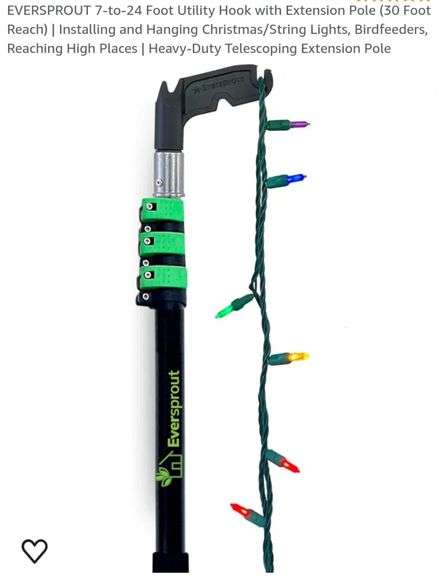 EVERSPROUT 7-to-24 Foot Utility Hook with Extension Pole (30 Foot Reach ...
