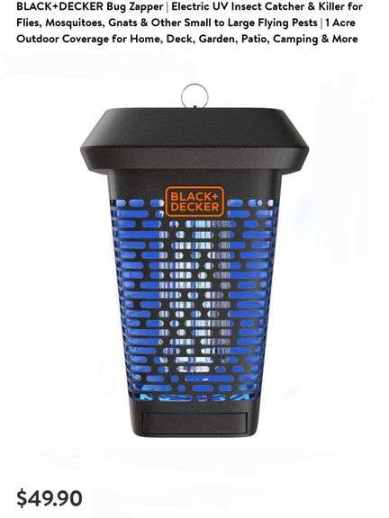 Read! BLACK+DECKER Bug Zapper | Electric UV Insect Catcher & Killer for ...