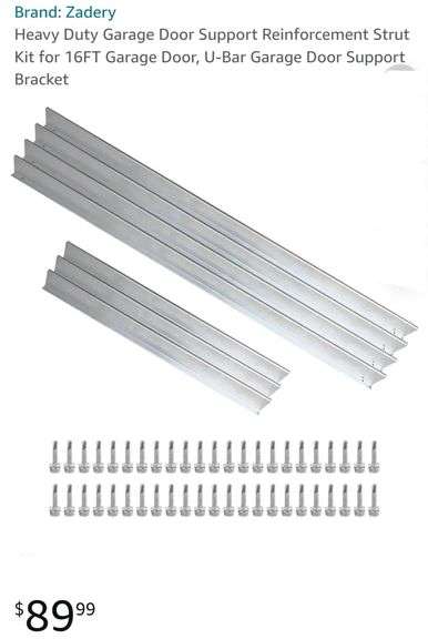 Heavy Duty Garage Door Support Reinforcement Strut Kit for 16FT Garage ...