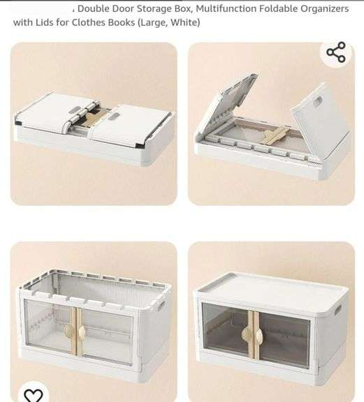 Read! Double Door Storage Box, Multifunction Foldable Organizer with ...