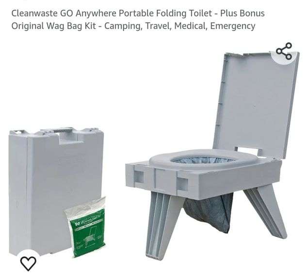 Cleanwaste GO Anywhere Portable Folding Toilet - Lexington Online Auction